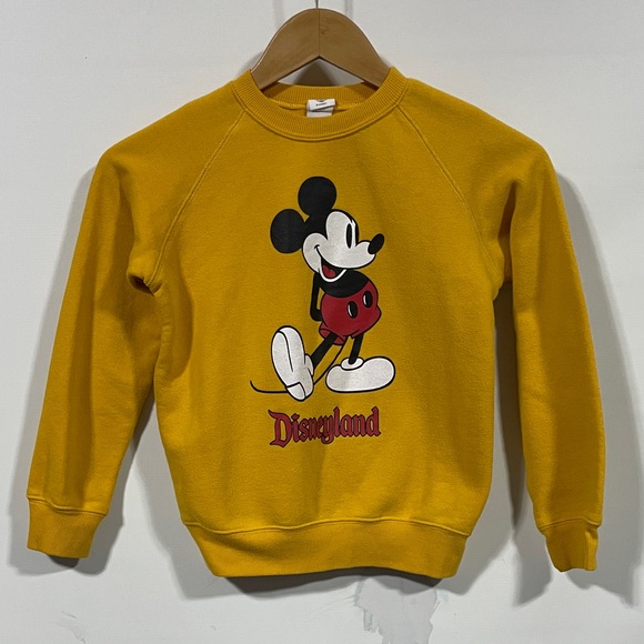 Disney | Shirts & Tops | Disney Kids Mustard Mickey Mouse Crewneck ...